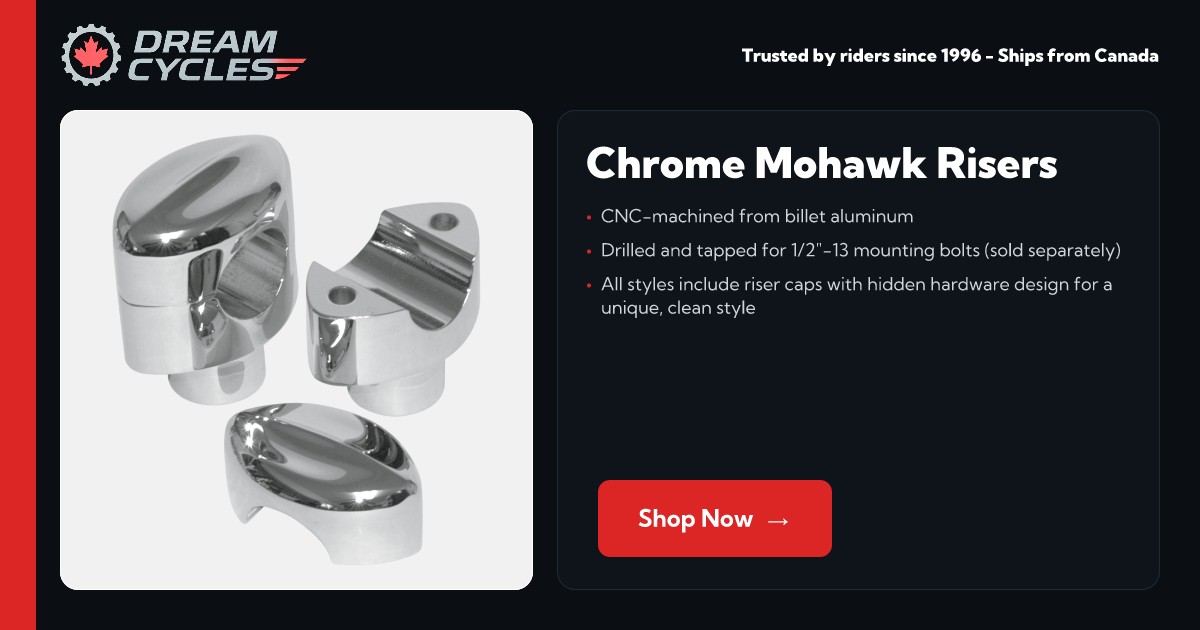 Mohawk Riser Kit 1.5 Chrome [LA-7401-01] - $323.95 : Dream Cycles