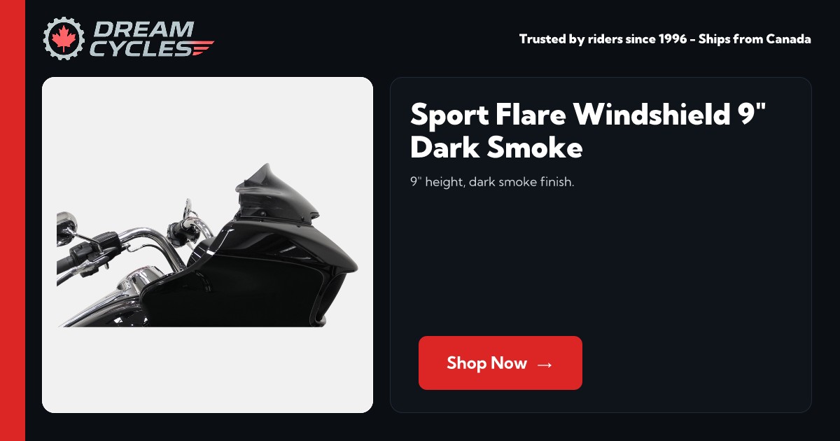 Sport Flare Windshield 9 Dark Smoke [KWW-01-0326] - $428.95 : Dream Cycles